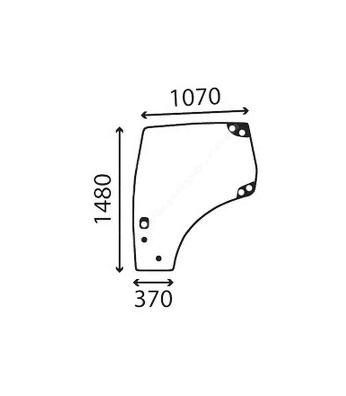 Cristal Lado Puerta Izquierda Convexo Case IH MXU y New Holland TSA